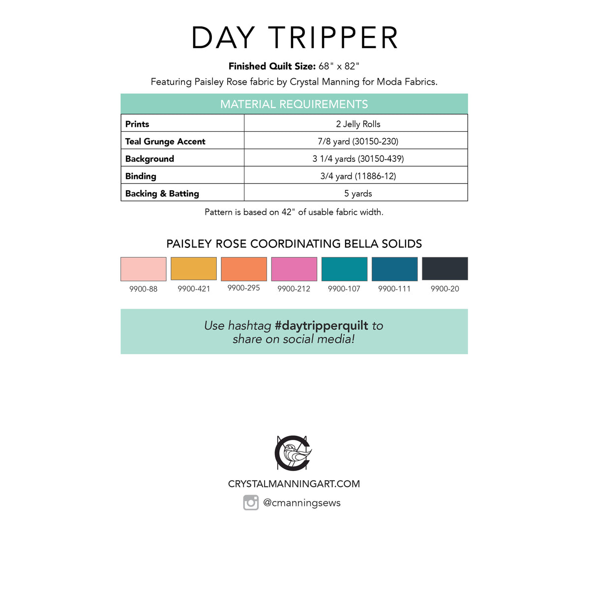 Day Tripper PDF Pattern – Crystal Manning