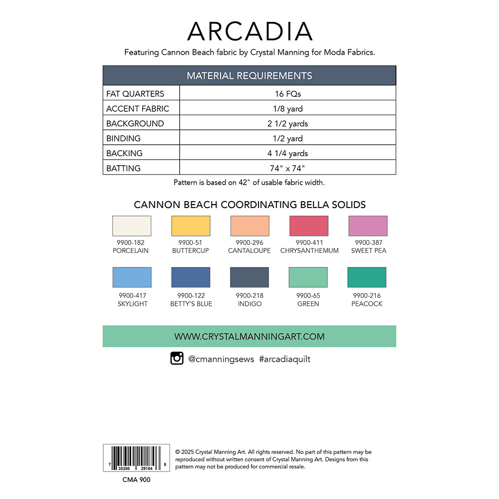 Arcadia PDF Pattern – Crystal Manning