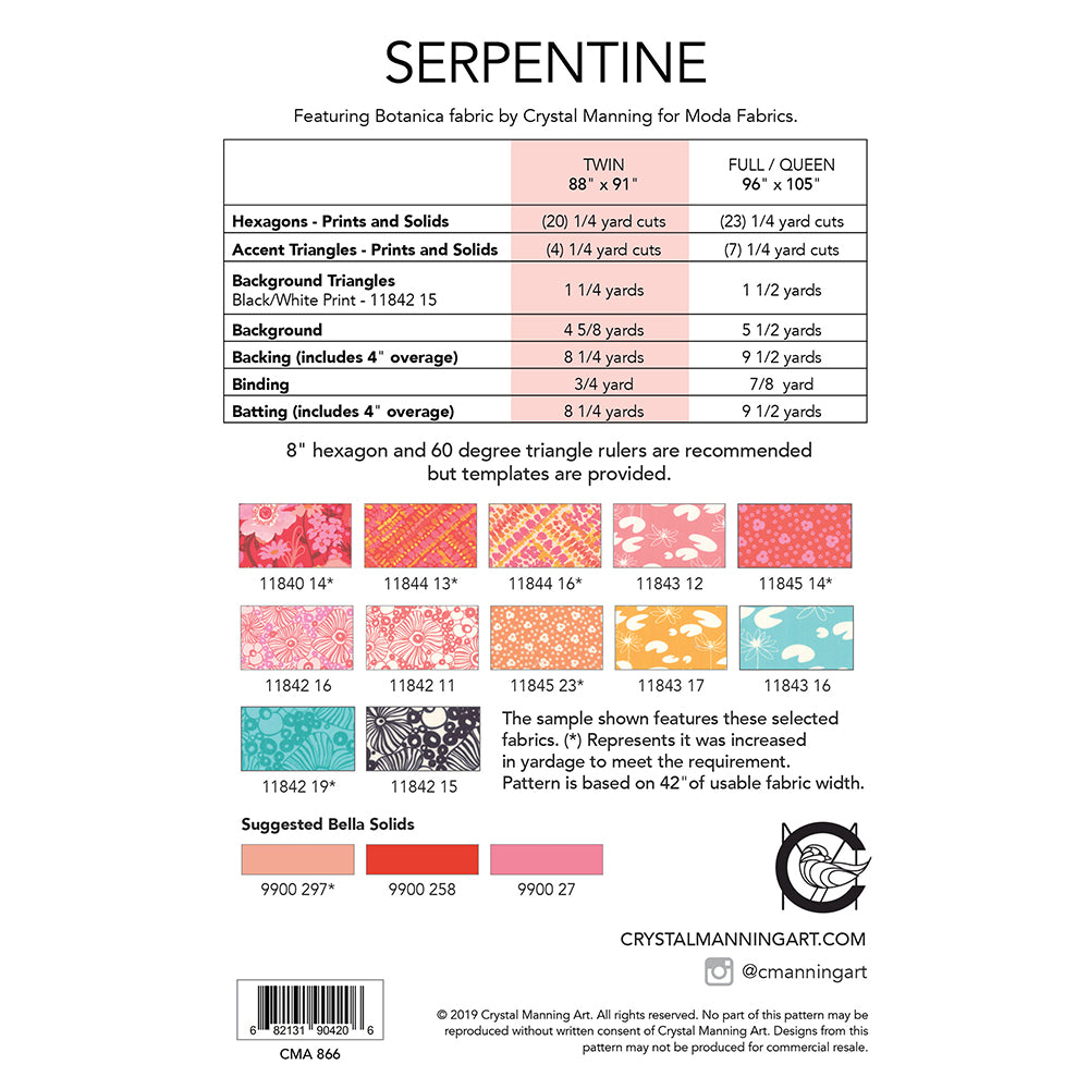 Serpentine PDF Pattern – Crystal Manning